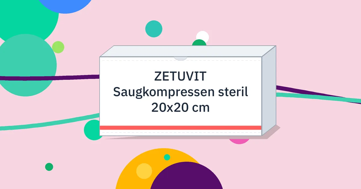 Symbolbild: Packung mit der Aufschrift ZETUVIT Saugkompressen steril 20x20 cm (PZN 19923670) – Verfügbarkeit und Bezug in Apotheken in Frankfurt am Main