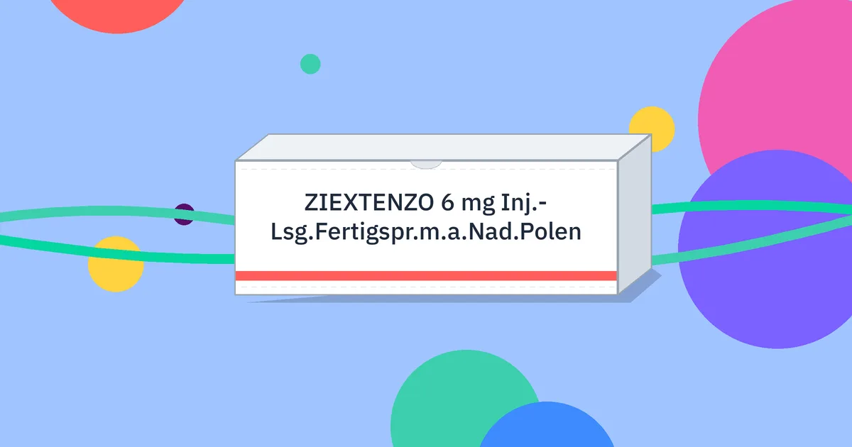 Symbolbild: Packung mit der Aufschrift ZIEXTENZO 6 mg Inj.-Lsg.Fertigspr.m.a.Nad.Polen (PZN 20718550) – Verfügbarkeit und Bezug in Apotheken in Frankfurt am Main