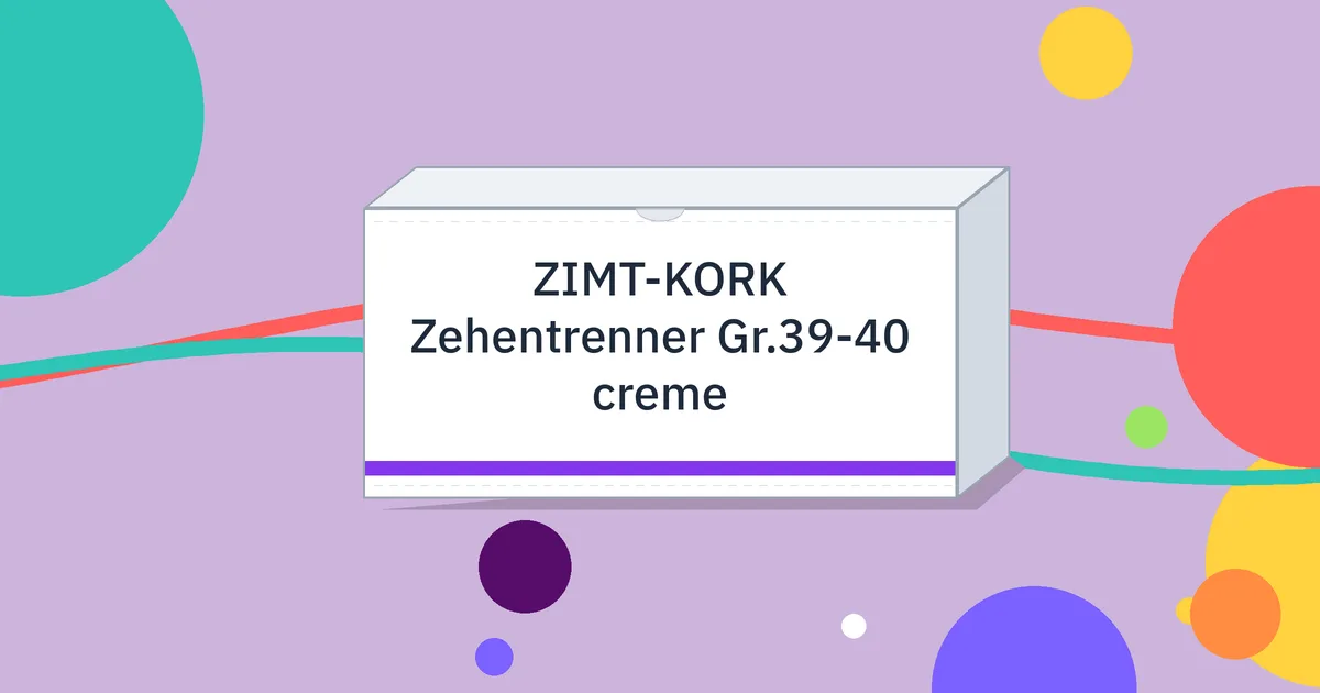 Symbolbild: Packung mit der Aufschrift ZIMT-KORK Zehentrenner Gr.39-40 creme (PZN 18390970) – Verfügbarkeit und Bezug in Apotheken in Frankfurt am Main