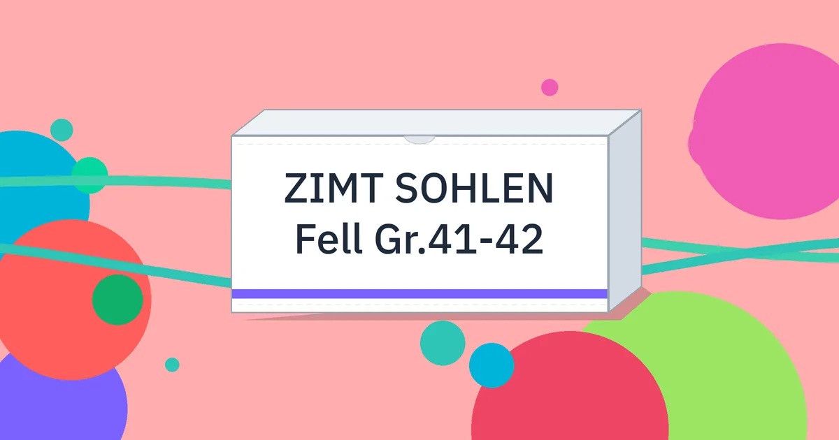 Symbolbild: Packung mit der Aufschrift ZIMT SOHLEN Fell Gr.41-42 (PZN 20341967) – Verfügbarkeit und Bezug in Apotheken in Frankfurt am Main