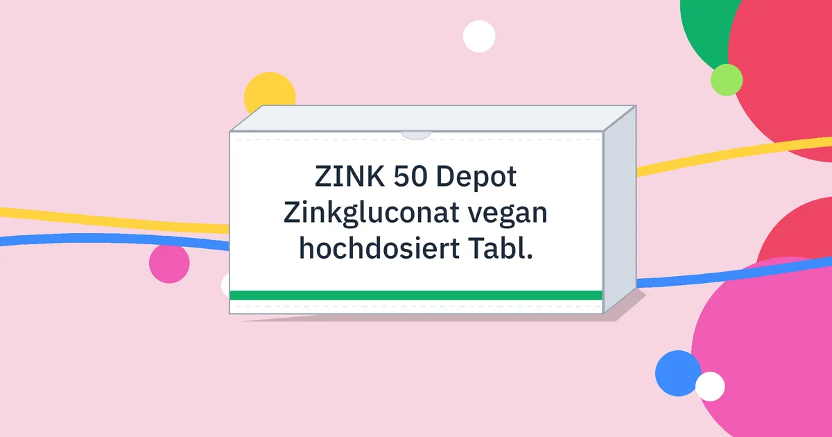 Symbolbild: Packung mit der Aufschrift ZINK 50 Depot Zinkgluconat vegan hochdosiert Tabl. (PZN 18209290) – Verfügbarkeit und Bezug in Apotheken in Frankfurt am Main