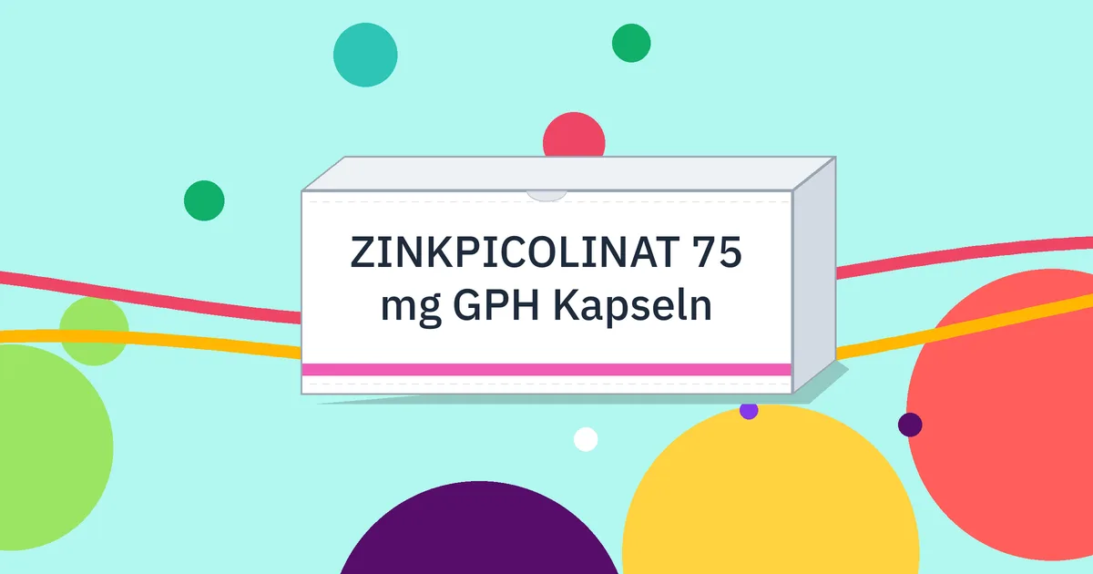 Symbolbild: Packung mit der Aufschrift ZINKPICOLINAT 75 mg GPH Kapseln (PZN 20281225) – Verfügbarkeit und Bezug in Apotheken in Frankfurt am Main