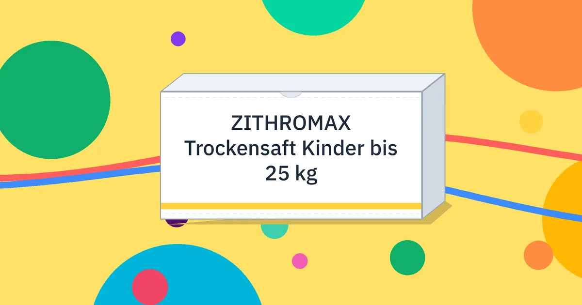 Symbolbild: Packung mit der Aufschrift ZITHROMAX Trockensaft Kinder bis 25 kg (PZN 07130987) – Verfügbarkeit und Bezug in Apotheken in Frankfurt am Main