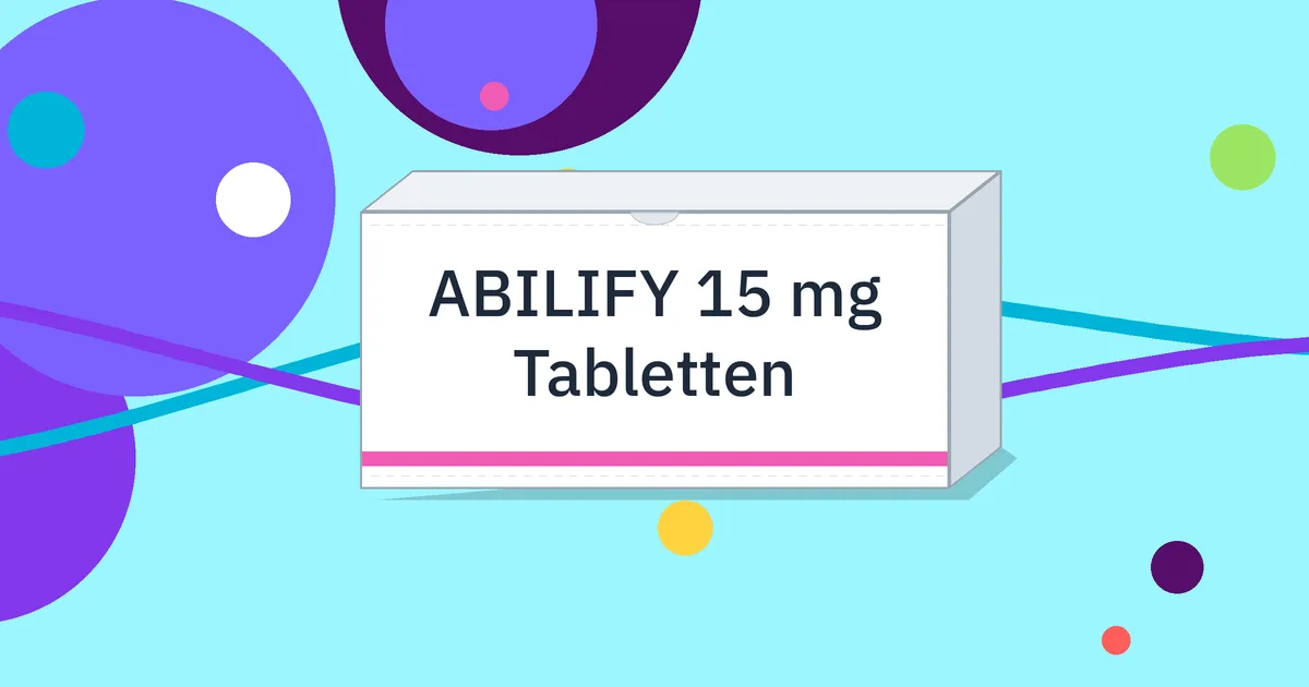 Symbolbild: Packung mit der Aufschrift ABILIFY 15 mg Tabletten (PZN 09233869) – Verfügbarkeit und Bezug in Apotheken in Frankfurt am Main