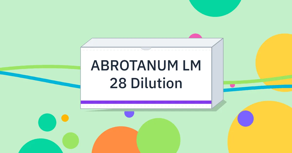 Symbolbild: Packung mit der Aufschrift ABROTANUM LM 28 Dilution (PZN 12750812) – Verfügbarkeit und Bezug in Apotheken in Frankfurt am Main