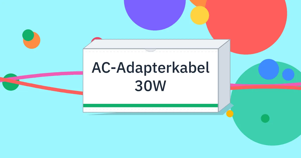 Symbolbild: Packung mit der Aufschrift AC-Adapterkabel 30W (PZN 06578881) – Verfügbarkeit und Bezug in Apotheken in Frankfurt am Main
