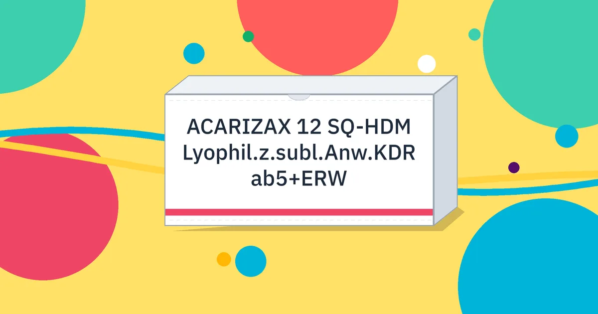 Symbolbild: Packung mit der Aufschrift ACARIZAX 12 SQ-HDM Lyophil.z.subl.Anw.KDR ab5+ERW (PZN 20312523) – Verfügbarkeit und Bezug in Apotheken in Frankfurt am Main