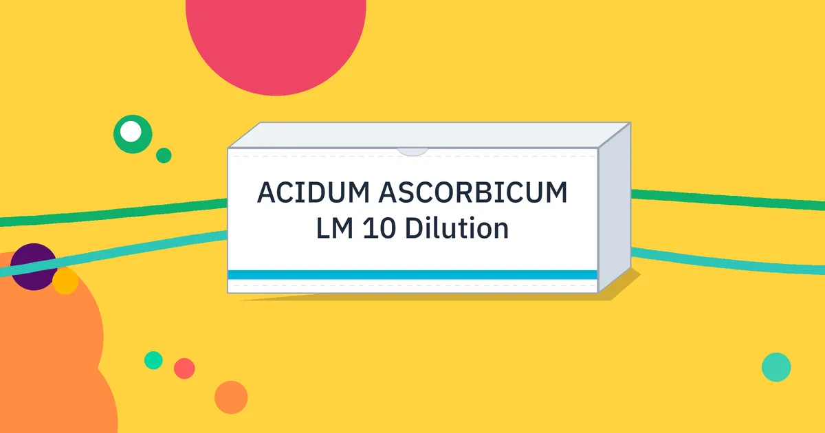 Symbolbild: Packung mit der Aufschrift ACIDUM ASCORBICUM LM 10 Dilution (PZN 13268767) – Verfügbarkeit und Bezug in Apotheken in Frankfurt am Main