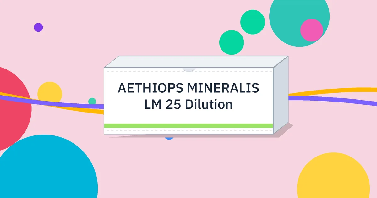 Symbolbild: Packung mit der Aufschrift AETHIOPS MINERALIS LM 25 Dilution (PZN 13302292) – Verfügbarkeit und Bezug in Apotheken in Frankfurt am Main