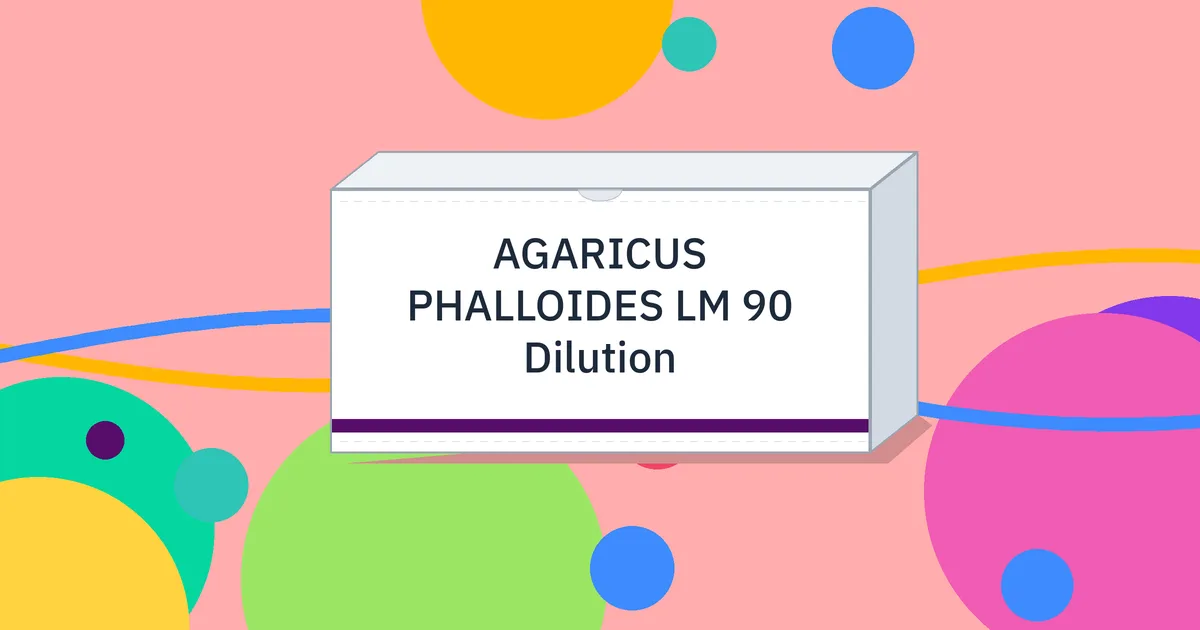 Symbolbild: Packung mit der Aufschrift AGARICUS PHALLOIDES LM 90 Dilution (PZN 13304747) – Verfügbarkeit und Bezug in Apotheken in Frankfurt am Main