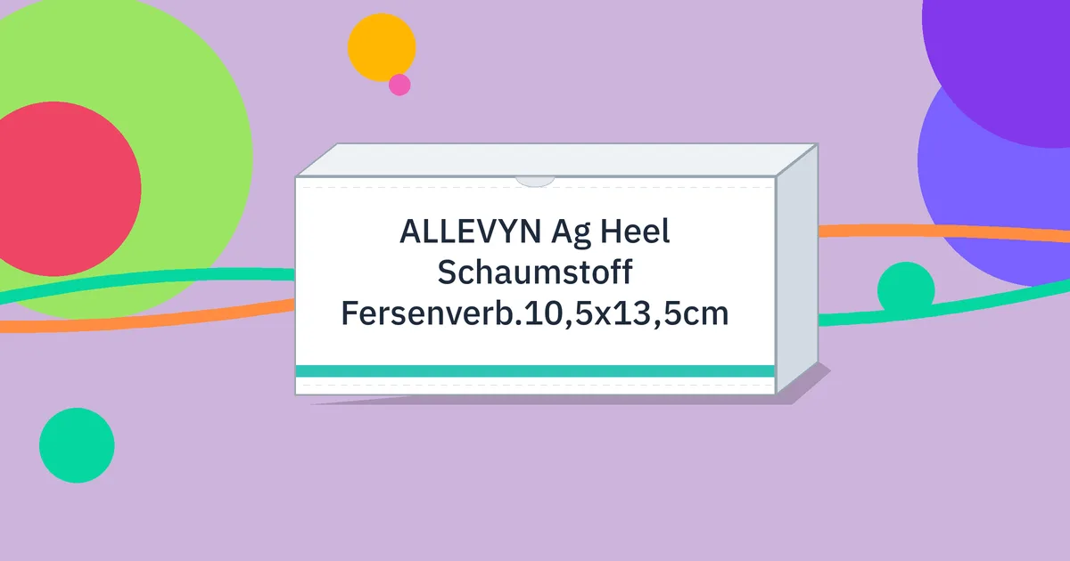 Symbolbild: Packung mit der Aufschrift ALLEVYN Ag Heel Schaumstoff Fersenverb.10,5x13,5cm (PZN 14296926) – Verfügbarkeit und Bezug in Apotheken in Frankfurt am Main