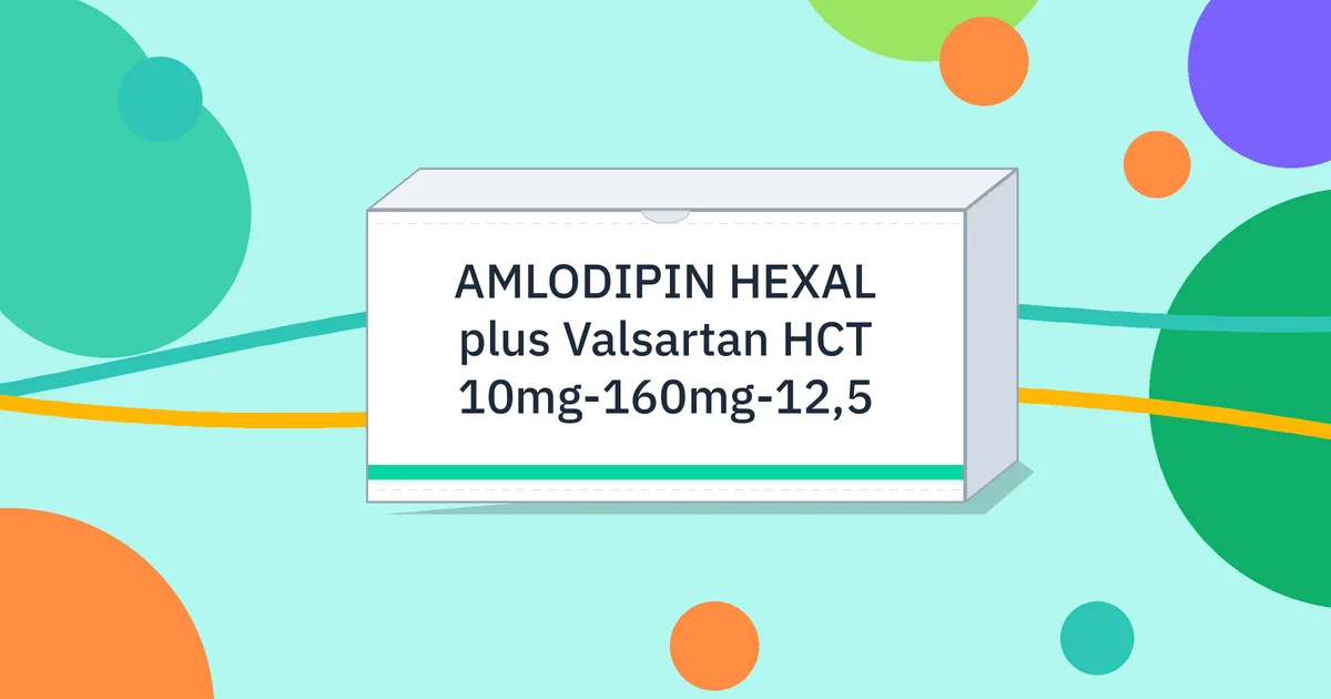 Symbolbild: Packung mit der Aufschrift AMLODIPIN HEXAL plus Valsartan HCT 10mg-160mg-12,5 (PZN 19429349) – Verfügbarkeit und Bezug in Apotheken in Frankfurt am Main