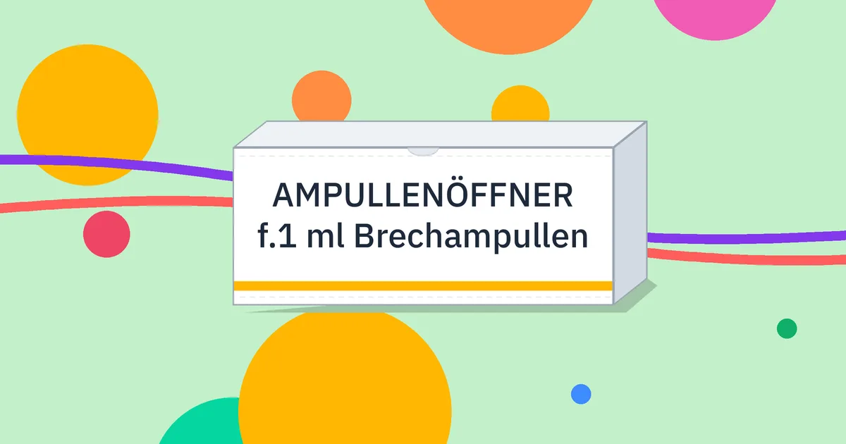 Symbolbild: Packung mit der Aufschrift AMPULLENÖFFNER f.1 ml Brechampullen (PZN 09071208) – Verfügbarkeit und Bezug in Apotheken in Frankfurt am Main