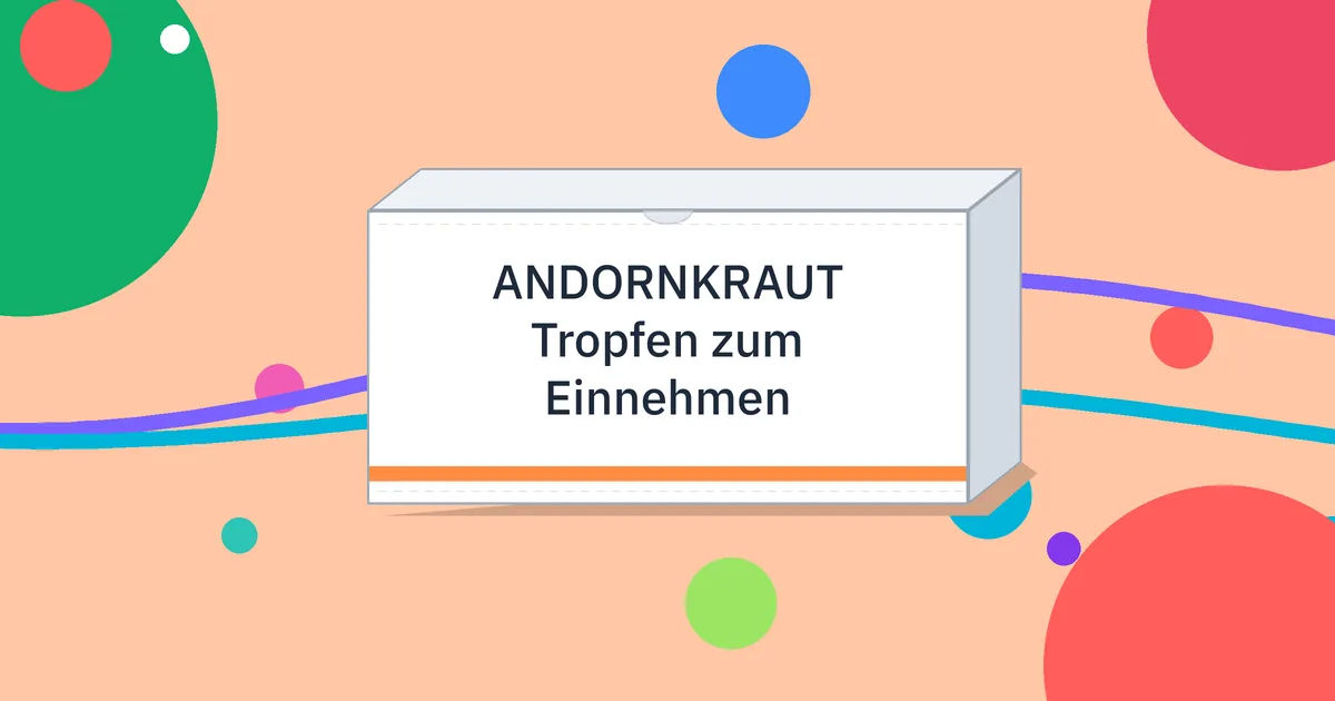 Symbolbild: Packung mit der Aufschrift ANDORNKRAUT Tropfen zum Einnehmen (PZN 11602587) – Verfügbarkeit und Bezug in Apotheken in Frankfurt am Main
