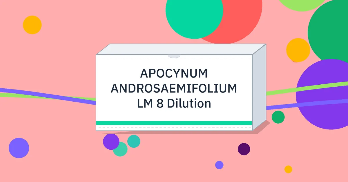 Symbolbild: Packung mit der Aufschrift APOCYNUM ANDROSAEMIFOLIUM LM 8 Dilution (PZN 13380116) – Verfügbarkeit und Bezug in Apotheken in Frankfurt am Main