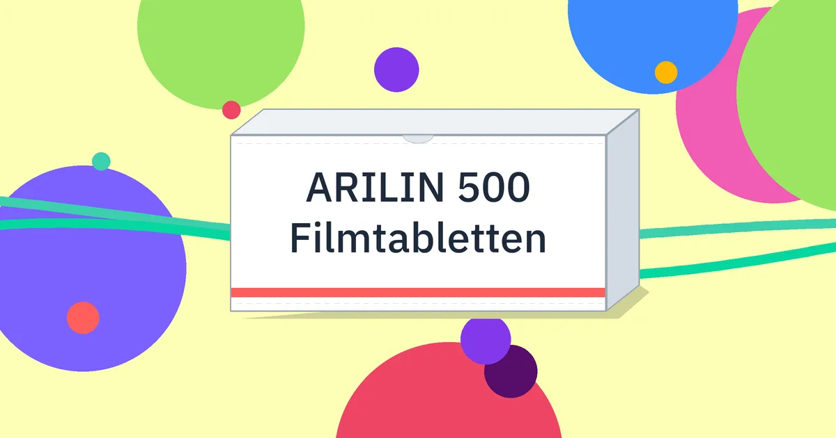 Symbolbild: Packung mit der Aufschrift ARILIN 500 Filmtabletten (PZN 02587877) – Verfügbarkeit und Bezug in Apotheken in Frankfurt am Main