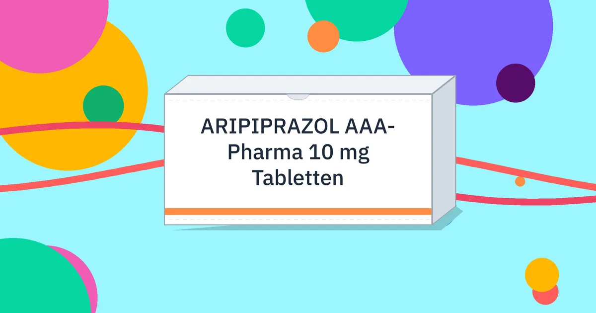Symbolbild: Packung mit der Aufschrift ARIPIPRAZOL AAA-Pharma 10 mg Tabletten (PZN 18300151) – Verfügbarkeit und Bezug in Apotheken in Frankfurt am Main
