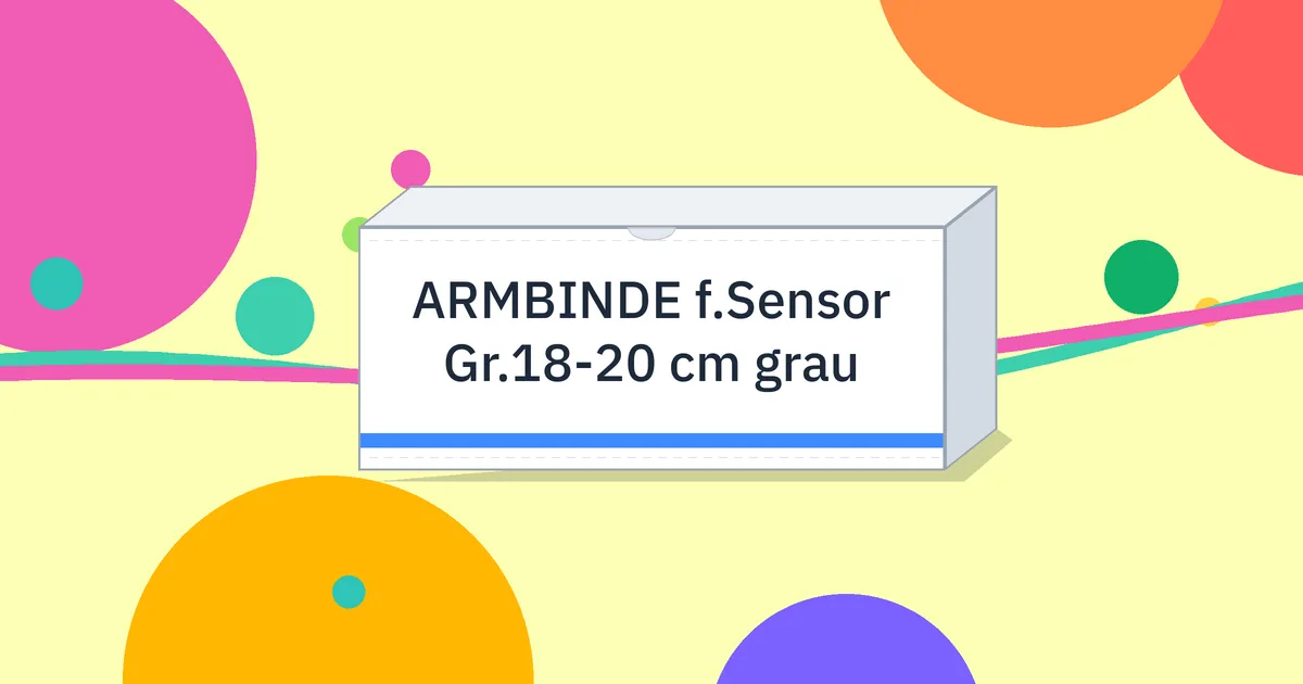 Symbolbild: Packung mit der Aufschrift ARMBINDE f.Sensor Gr.18-20 cm grau (PZN 17838144) – Verfügbarkeit und Bezug in Apotheken in Frankfurt am Main