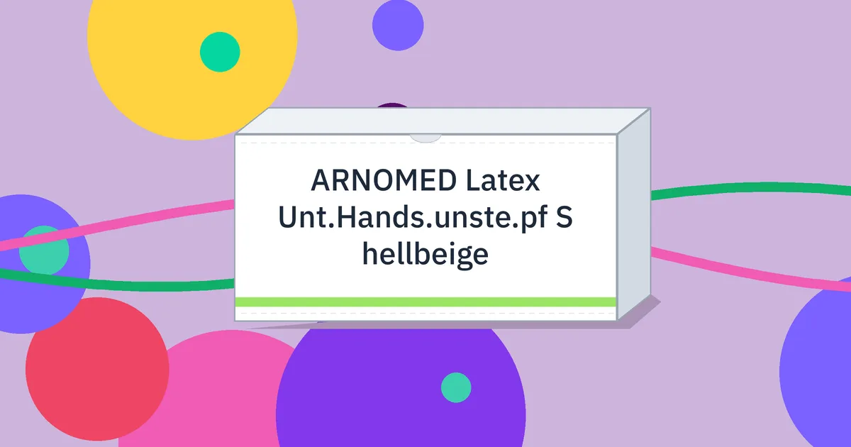 Symbolbild: Packung mit der Aufschrift ARNOMED Latex Unt.Hands.unste.pf S hellbeige (PZN 13699295) – Verfügbarkeit und Bezug in Apotheken in Frankfurt am Main