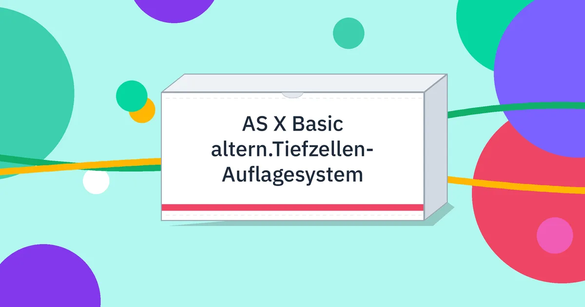 Symbolbild: Packung mit der Aufschrift AS X Basic altern.Tiefzellen-Auflagesystem (PZN 04306115) – Verfügbarkeit und Bezug in Apotheken in Frankfurt am Main