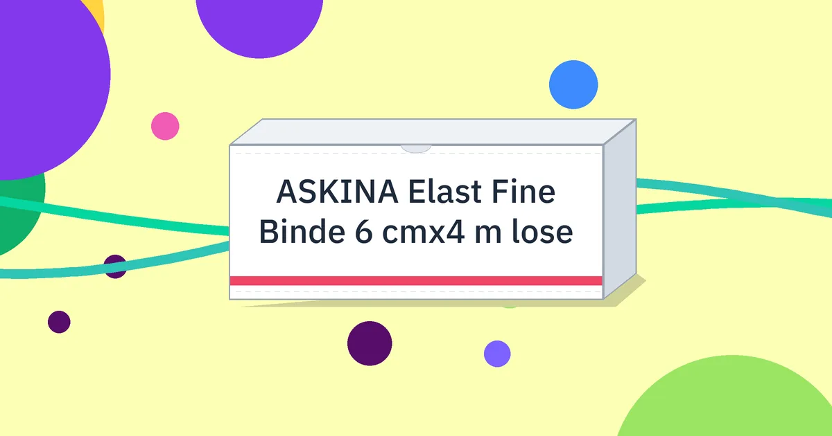 Symbolbild: Packung mit der Aufschrift ASKINA Elast Fine Binde 6 cmx4 m lose (PZN 16515717) – Verfügbarkeit und Bezug in Apotheken in Frankfurt am Main