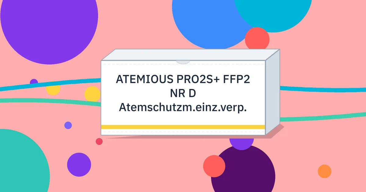 Symbolbild: Packung mit der Aufschrift ATEMIOUS PRO2S+ FFP2 NR D Atemschutzm.einz.verp. (PZN 20643059) – Verfügbarkeit und Bezug in Apotheken in Frankfurt am Main