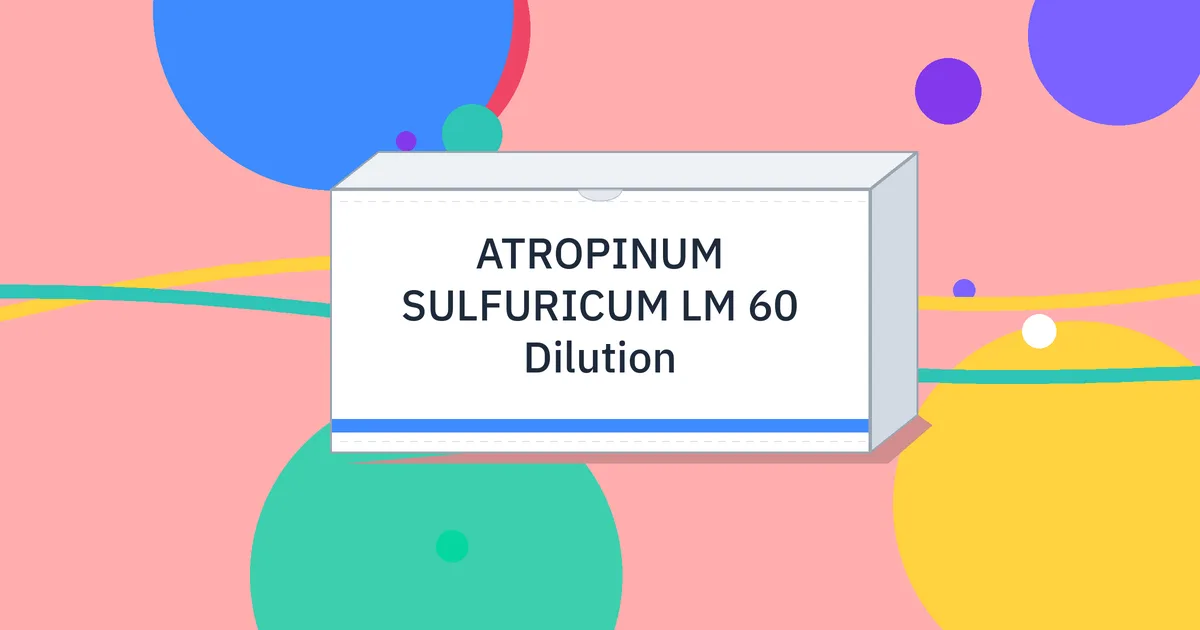 Symbolbild: Packung mit der Aufschrift ATROPINUM SULFURICUM LM 60 Dilution (PZN 13407364) – Verfügbarkeit und Bezug in Apotheken in Frankfurt am Main