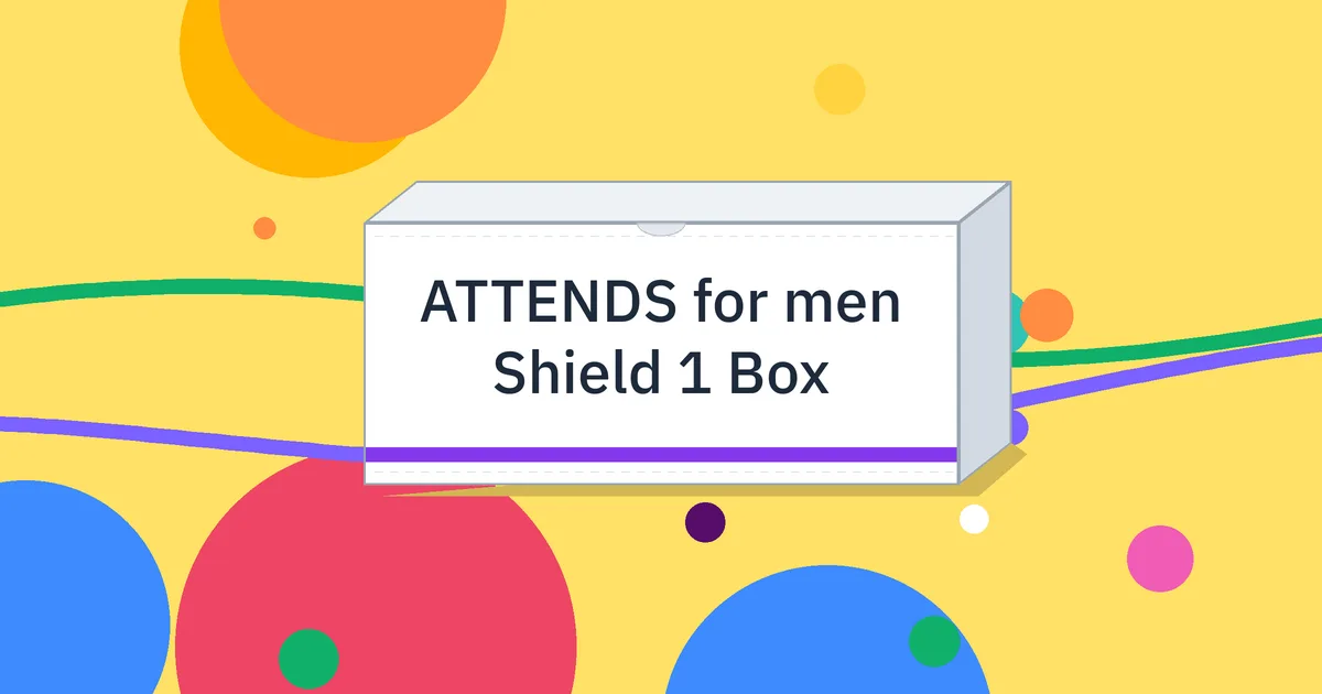 Symbolbild: Packung mit der Aufschrift ATTENDS for men Shield 1 Box (PZN 02414757) – Verfügbarkeit und Bezug in Apotheken in Frankfurt am Main