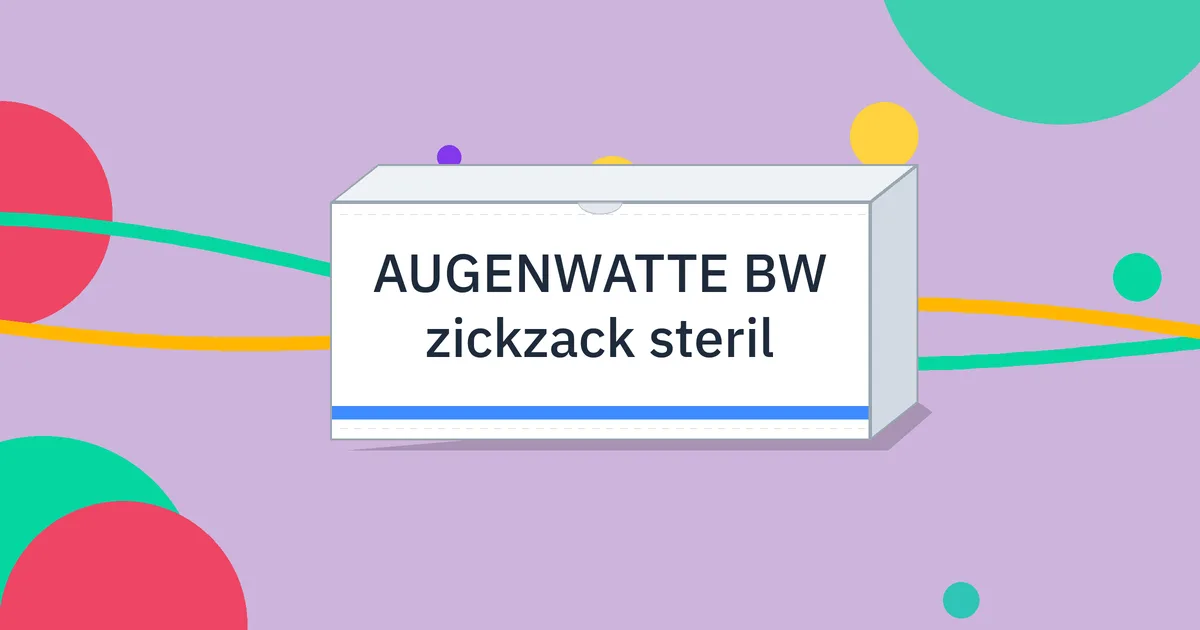 Symbolbild: Packung mit der Aufschrift AUGENWATTE BW zickzack steril (PZN 10071099) – Verfügbarkeit und Bezug in Apotheken in Frankfurt am Main