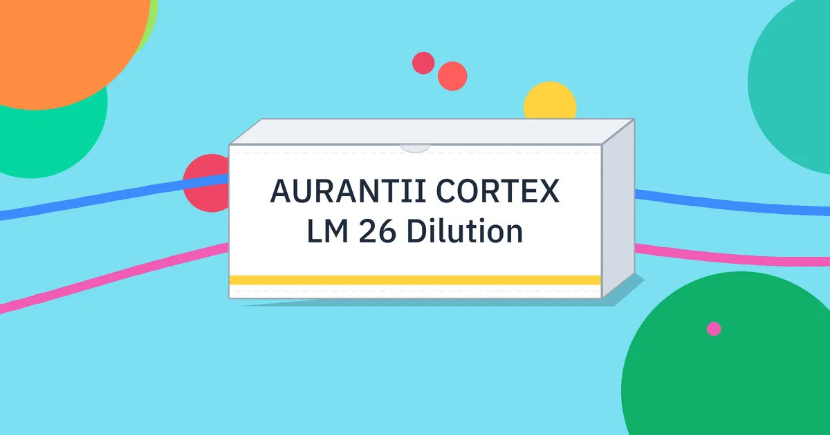 Symbolbild: Packung mit der Aufschrift AURANTII CORTEX LM 26 Dilution (PZN 13373369) – Verfügbarkeit und Bezug in Apotheken in Frankfurt am Main