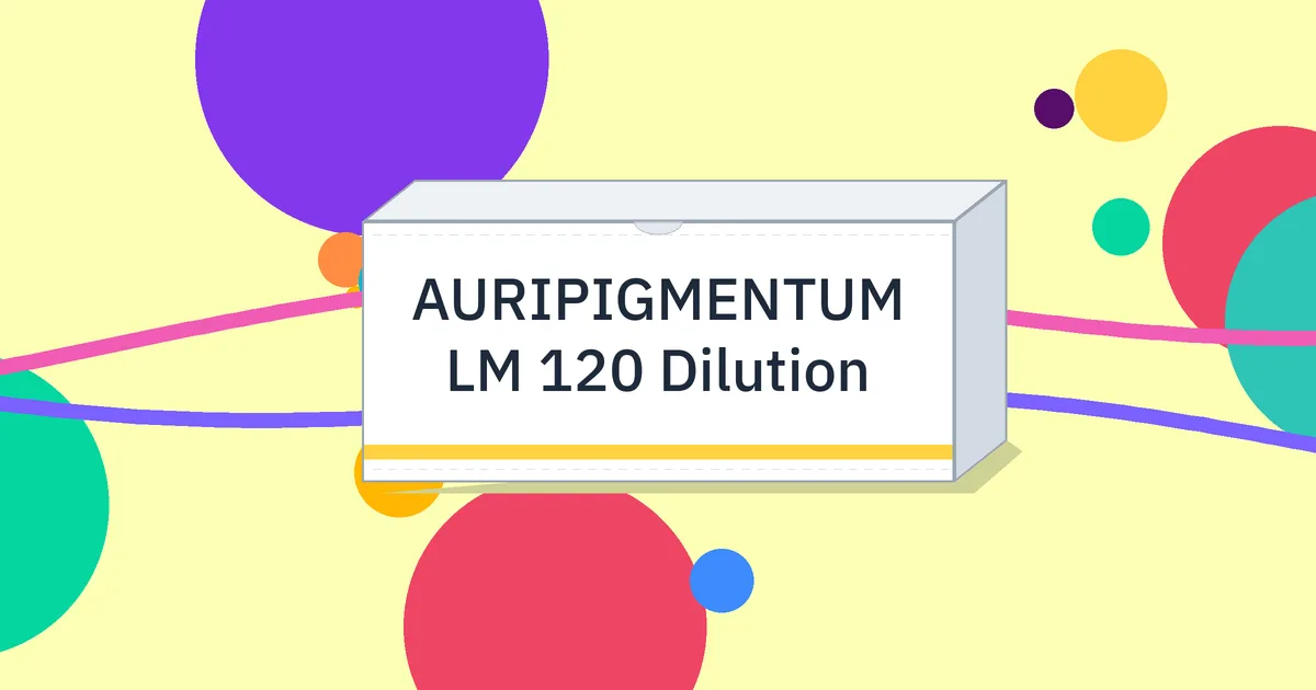Symbolbild: Packung mit der Aufschrift AURIPIGMENTUM LM 120 Dilution (PZN 12783266) – Verfügbarkeit und Bezug in Apotheken in Frankfurt am Main