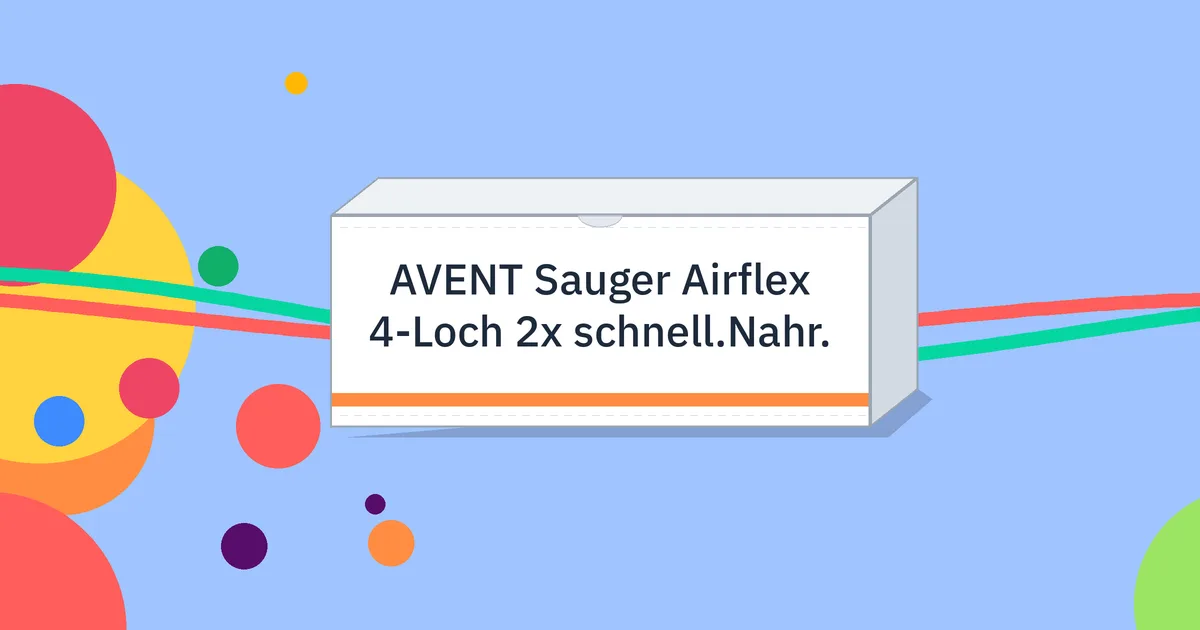 Symbolbild: Packung mit der Aufschrift AVENT Sauger Airflex 4-Loch 2x schnell.Nahr. (PZN 03753148) – Verfügbarkeit und Bezug in Apotheken in Frankfurt am Main