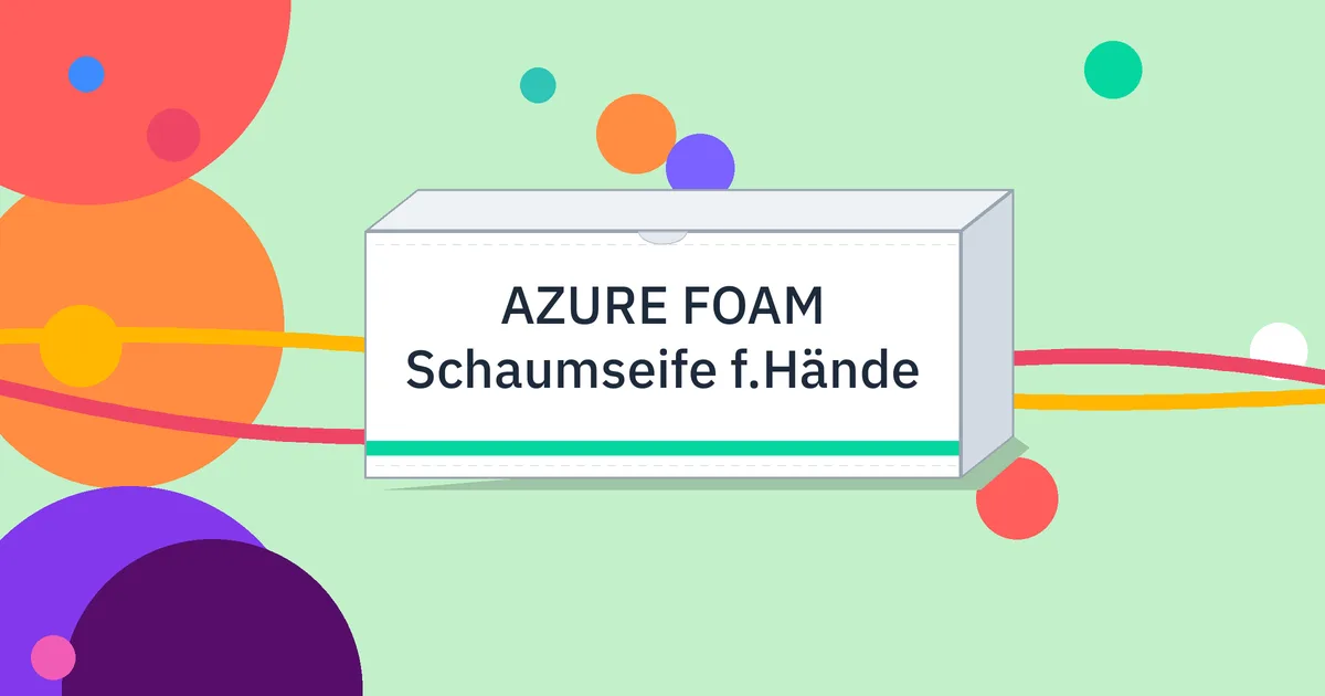 Symbolbild: Packung mit der Aufschrift AZURE FOAM Schaumseife f.Hände (PZN 16014085) – Verfügbarkeit und Bezug in Apotheken in Frankfurt am Main