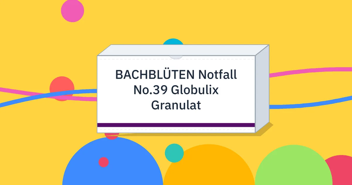 Symbolbild: Packung mit der Aufschrift BACHBLÜTEN Notfall No.39 Globulix Granulat (PZN 09773092) – Verfügbarkeit und Bezug in Apotheken in Frankfurt am Main