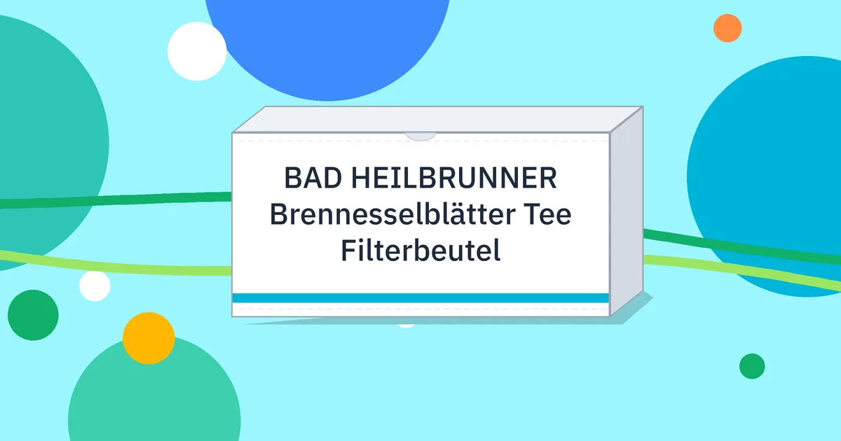 Symbolbild: Packung mit der Aufschrift BAD HEILBRUNNER Brennesselblätter Tee Filterbeutel (PZN 02296074) – Verfügbarkeit und Bezug in Apotheken in Frankfurt am Main