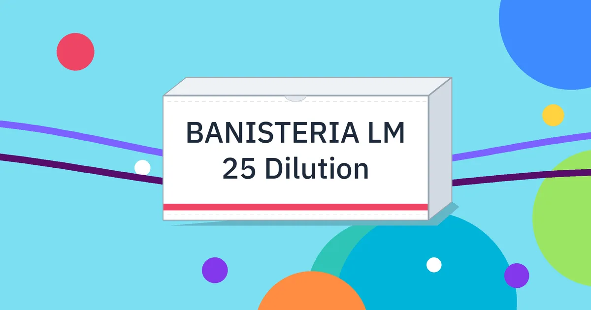 Symbolbild: Packung mit der Aufschrift BANISTERIA LM 25 Dilution (PZN 13375954) – Verfügbarkeit und Bezug in Apotheken in Frankfurt am Main