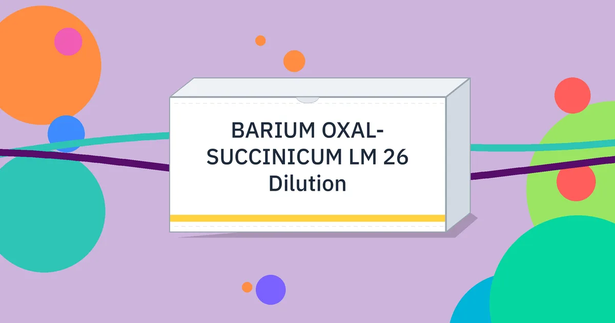 Symbolbild: Packung mit der Aufschrift BARIUM OXAL-SUCCINICUM LM 26 Dilution (PZN 13378757) – Verfügbarkeit und Bezug in Apotheken in Frankfurt am Main