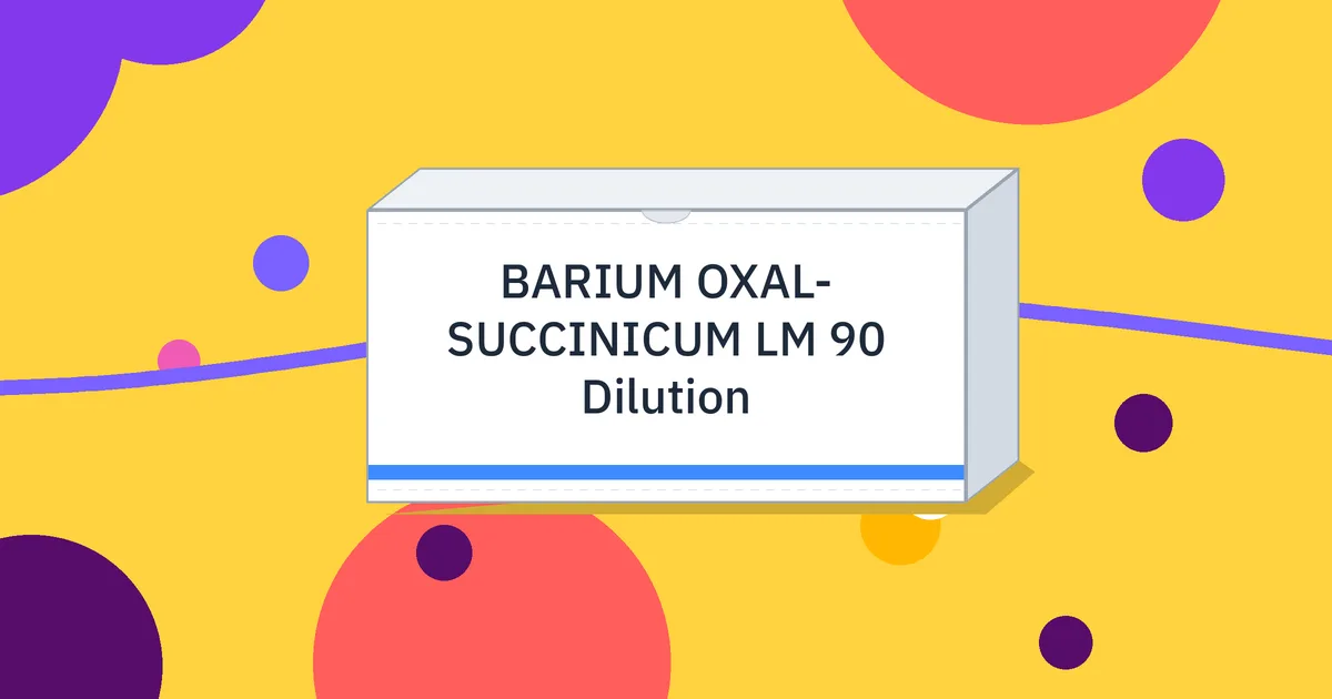 Symbolbild: Packung mit der Aufschrift BARIUM OXAL-SUCCINICUM LM 90 Dilution (PZN 13378958) – Verfügbarkeit und Bezug in Apotheken in Frankfurt am Main