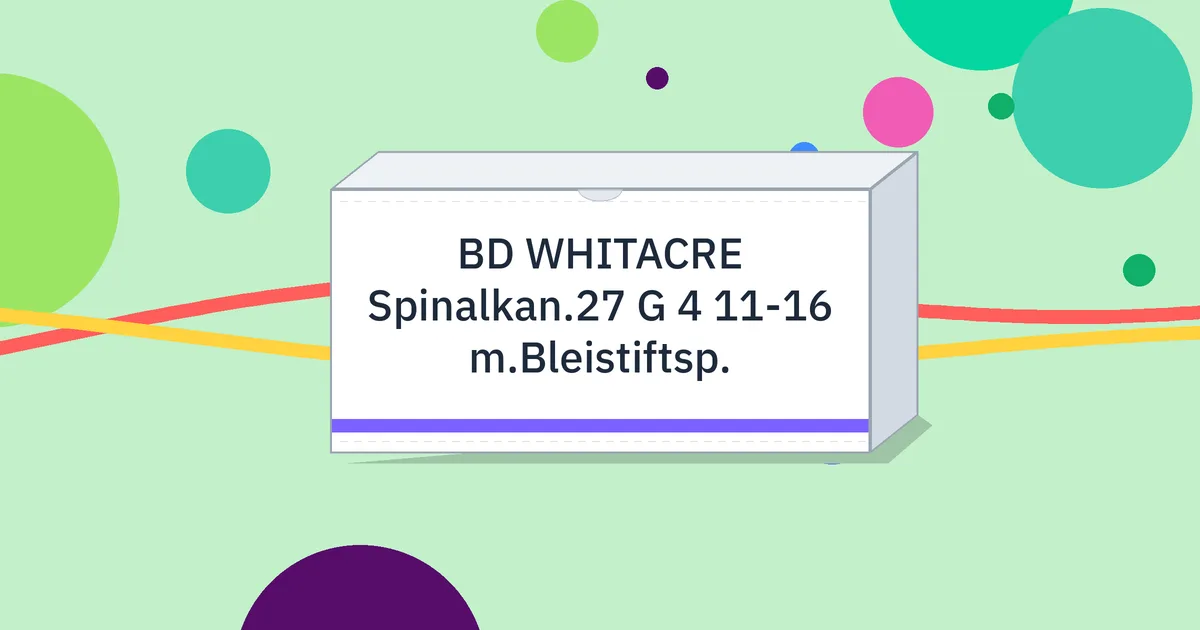 Symbolbild: Packung mit der Aufschrift BD WHITACRE Spinalkan.27 G 4 11-16 m.Bleistiftsp. (PZN 07546156) – Verfügbarkeit und Bezug in Apotheken in Frankfurt am Main