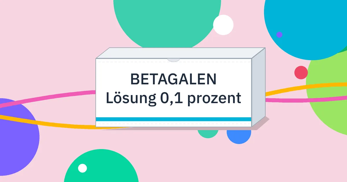 Symbolbild: Packung mit der Aufschrift BETAGALEN Lösung 0,1 prozent (PZN 06880367) – Verfügbarkeit und Bezug in Apotheken in Frankfurt am Main