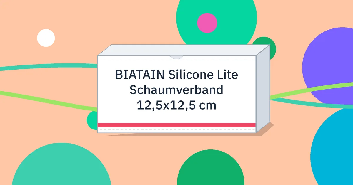 Symbolbild: Packung mit der Aufschrift BIATAIN Silicone Lite Schaumverband 12,5x12,5 cm (PZN 19957189) – Verfügbarkeit und Bezug in Apotheken in Frankfurt am Main