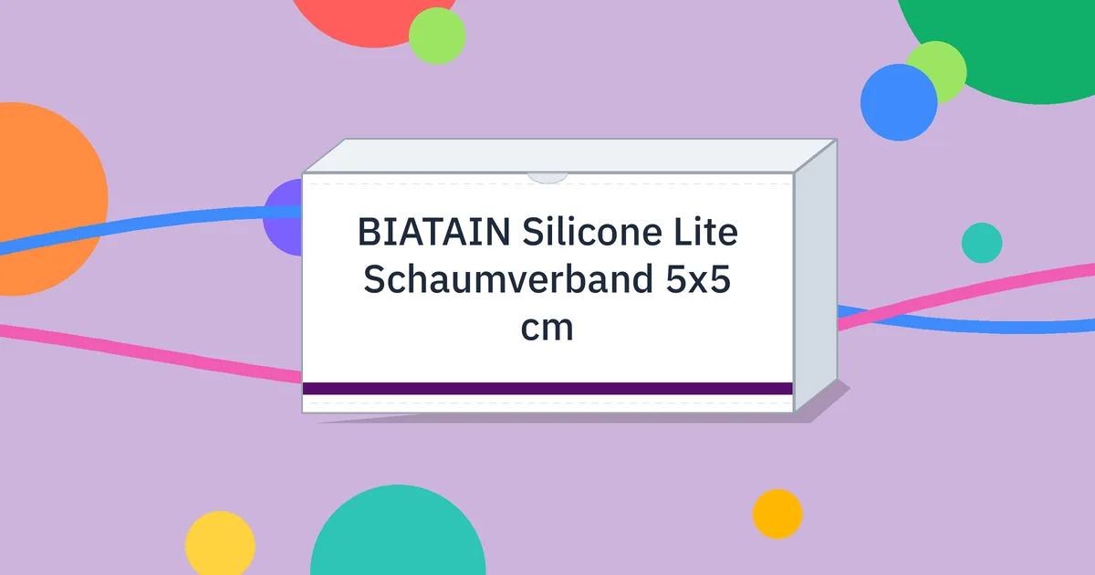 Symbolbild: Packung mit der Aufschrift BIATAIN Silicone Lite Schaumverband 5x5 cm (PZN 17282847) – Verfügbarkeit und Bezug in Apotheken in Frankfurt am Main