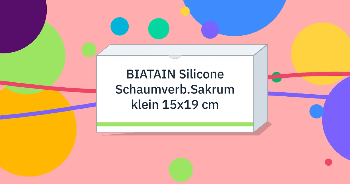 Symbolbild: Packung mit der Aufschrift BIATAIN Silicone Schaumverb.Sakrum klein 15x19 cm (PZN 20122998) – Verfügbarkeit und Bezug in Apotheken in Frankfurt am Main