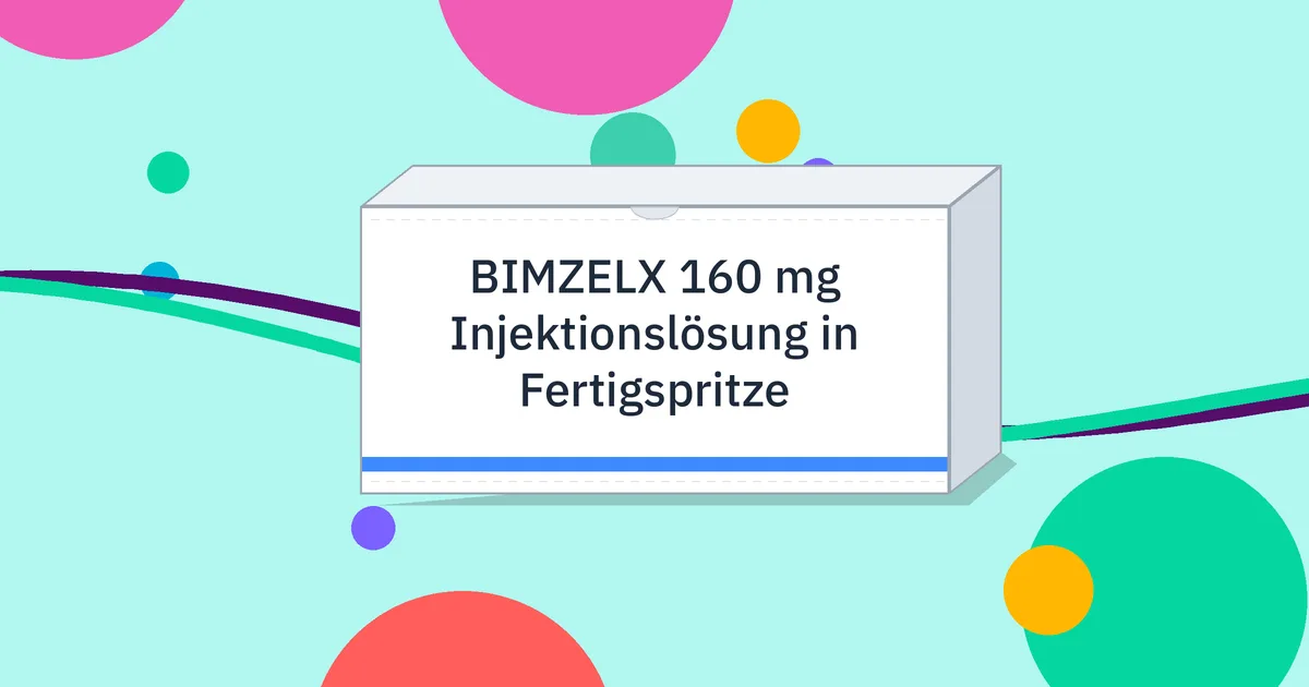 Symbolbild: Packung mit der Aufschrift BIMZELX 160 mg Injektionslösung in Fertigspritze (PZN 19126459) – Verfügbarkeit und Bezug in Apotheken in Frankfurt am Main