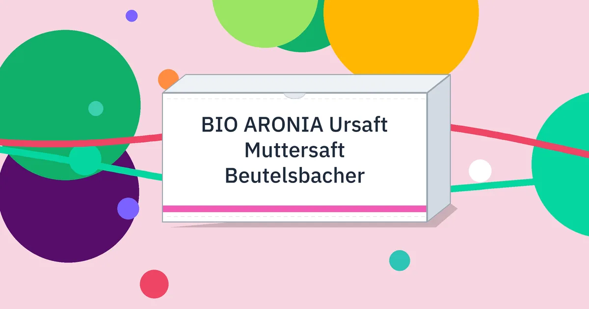 Symbolbild: Packung mit der Aufschrift BIO ARONIA Ursaft Muttersaft Beutelsbacher (PZN 20597431) – Verfügbarkeit und Bezug in Apotheken in Frankfurt am Main