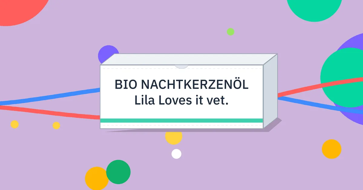 Symbolbild: Packung mit der Aufschrift BIO NACHTKERZENÖL Lila Loves it vet. (PZN 14330505) – Verfügbarkeit und Bezug in Apotheken in Frankfurt am Main