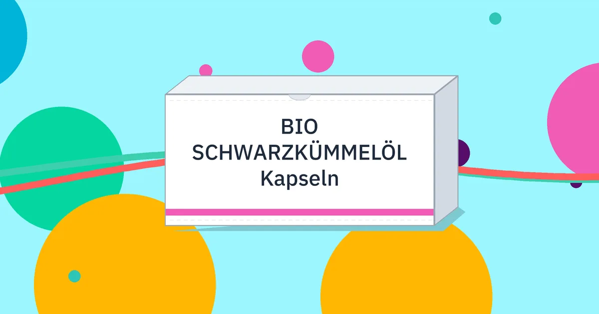 Symbolbild: Packung mit der Aufschrift BIO SCHWARZKÜMMELÖL Kapseln (PZN 20276678) – Verfügbarkeit und Bezug in Apotheken in Frankfurt am Main