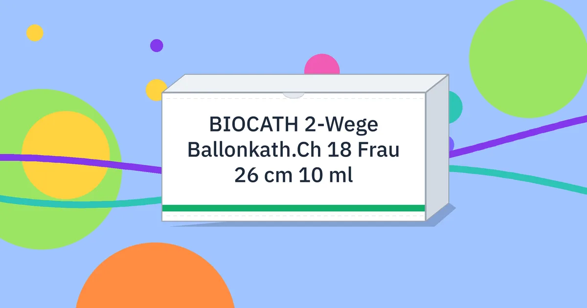 Symbolbild: Packung mit der Aufschrift BIOCATH 2-Wege Ballonkath.Ch 18 Frau 26 cm 10 ml (PZN 06902057) – Verfügbarkeit und Bezug in Apotheken in Frankfurt am Main