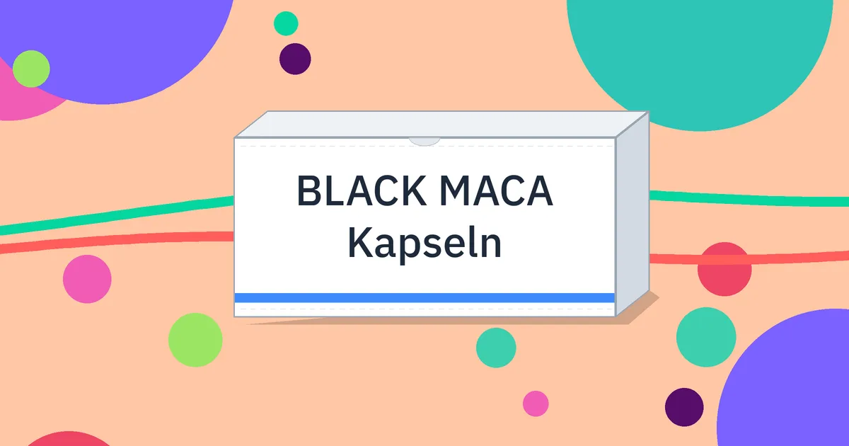 Symbolbild: Packung mit der Aufschrift BLACK MACA Kapseln (PZN 20003644) – Verfügbarkeit und Bezug in Apotheken in Frankfurt am Main
