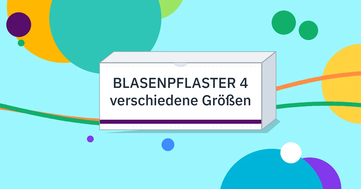 Symbolbild: Packung mit der Aufschrift BLASENPFLASTER 4 verschiedene Größen (PZN 17878008) – Verfügbarkeit und Bezug in Apotheken in Frankfurt am Main